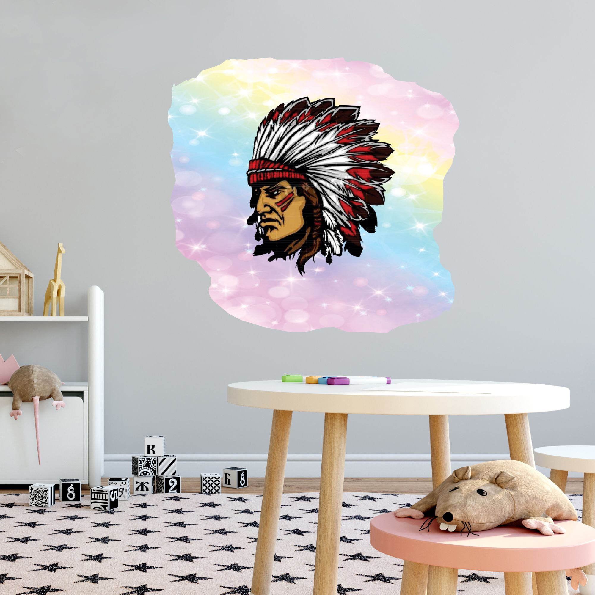Home Watercolor Wall Decals for Family Room - Indigenous People Of ...