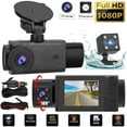 Dash Cam 1080P Triple Channel WiFi Car Camera, Front Inside Rear ...