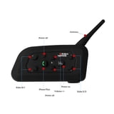 Vnetphone V6 Motorcycle Helmet Bluetooth Intercom Headset, 2 Pack, Full ...