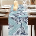 Blue Palm Tree Burlap Cotton Table Runner 13x72 Inches Long, Summer ...