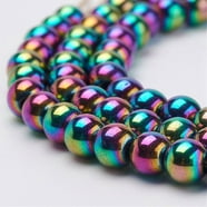 1Strand Electroplate Non-magnetic Synthetic Hematite Bead Strands ...