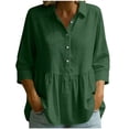 Ashirexll Summer Tops for Women Fashion Solid Color Summer 3/4 Sleeve ...