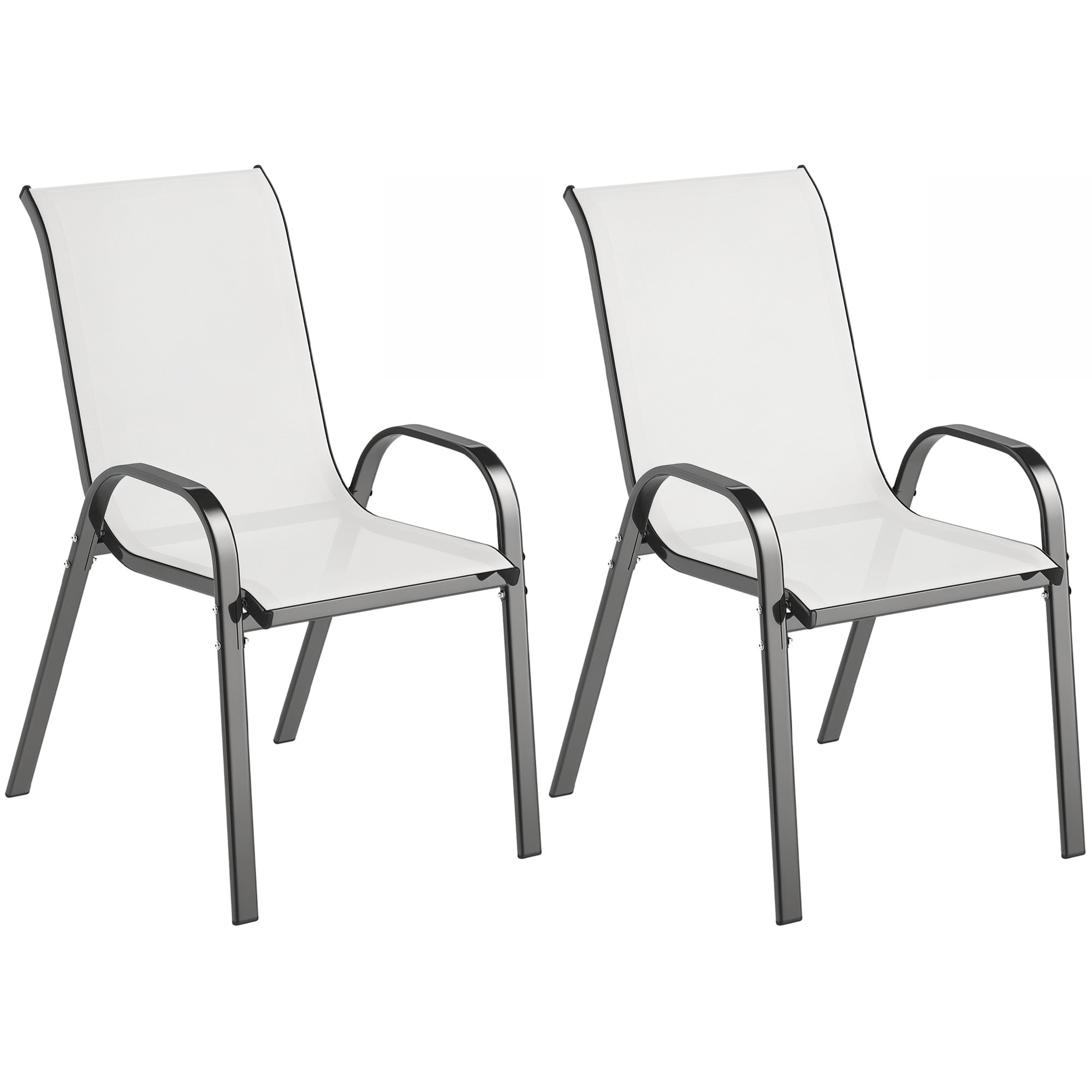 Click here for Outsunny Set Of 2 Outdoor Patio Dining Chairs Stac... prices