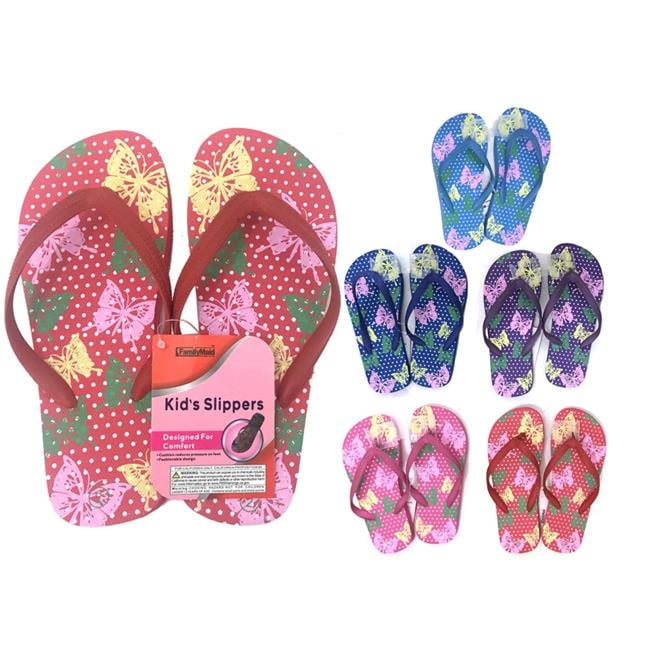 DDI 2340507 Butterfly Print Kids Flip Fops, Assorted Color & Size ...