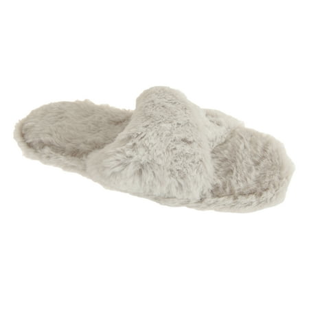 Slumberzzz Womens Slip On Fluffy Slippers | Walmart Canada