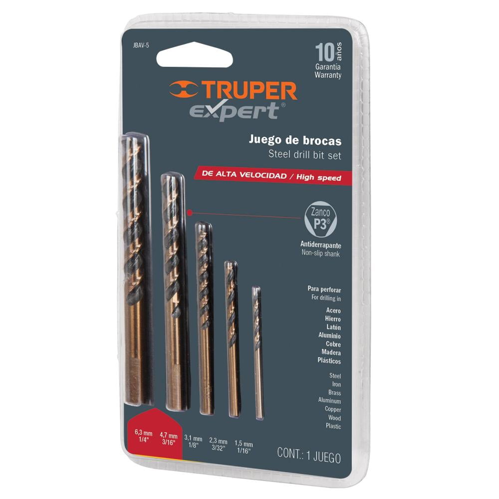 JUEGO BROCAS A.V. 1/16'' A 1/4'' 5 PZ TRUPER 11394 Truper JBAV-5 | Bodega Aurrera en línea
