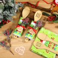 8 Set Christmas Kitchen Gifts Xmas Dish Towels Wooden Spoons Pine Picks ...