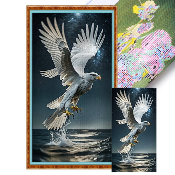 Hilo Algodón Ecológico Bordado 11CT 3 Hebras Impresión 40x70cm Kit Serie Punto Cruz Con Águila ...