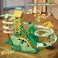 Dinosaur Climbing Slide Stair Toy, Racing Track Game Set with Light and ...