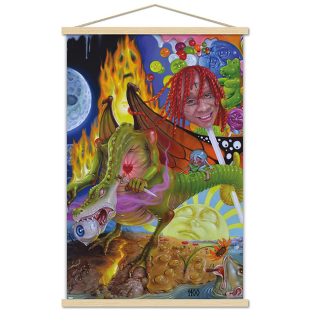 Trippie Redd - Trip at Knight Album Cover Wall Poster with Magnetic ...