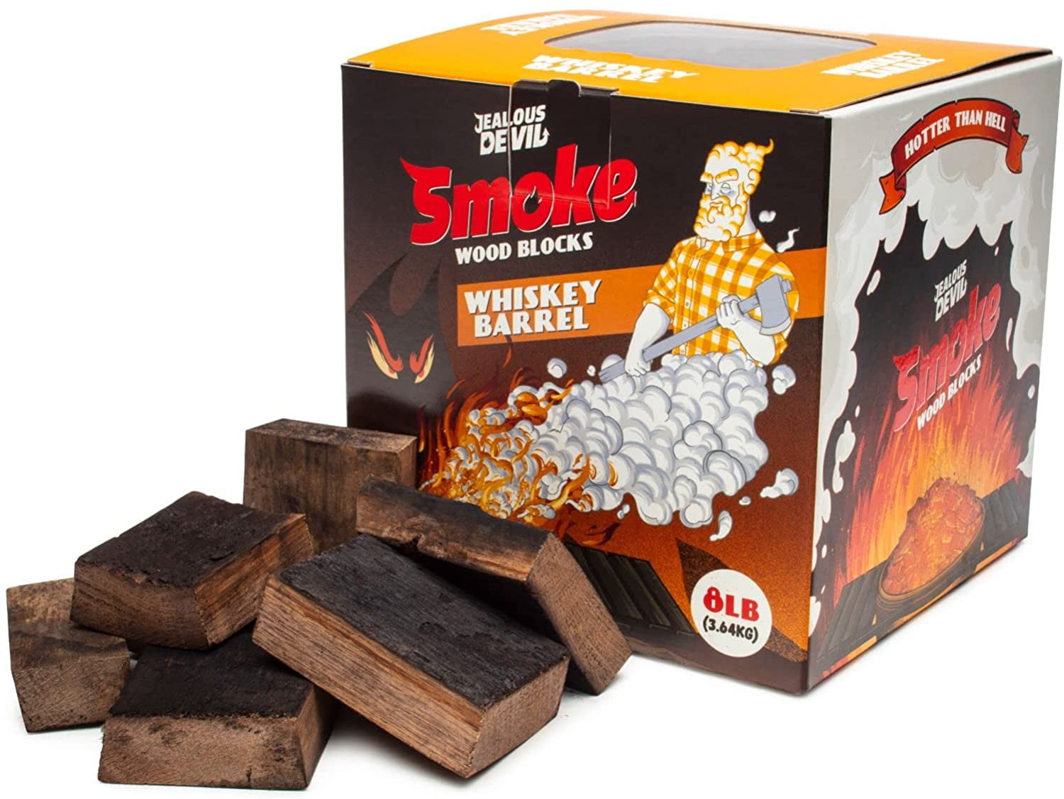 Jealous Devil SMOKE Blocks (Whiskey Barrel), Wood Chunks for BBQ and ...