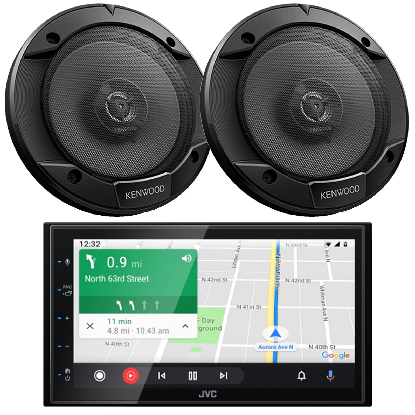 JVC KW-M56BT Double DIN AM/FM Radio Stereo USB Bluetooth Digital Media ...