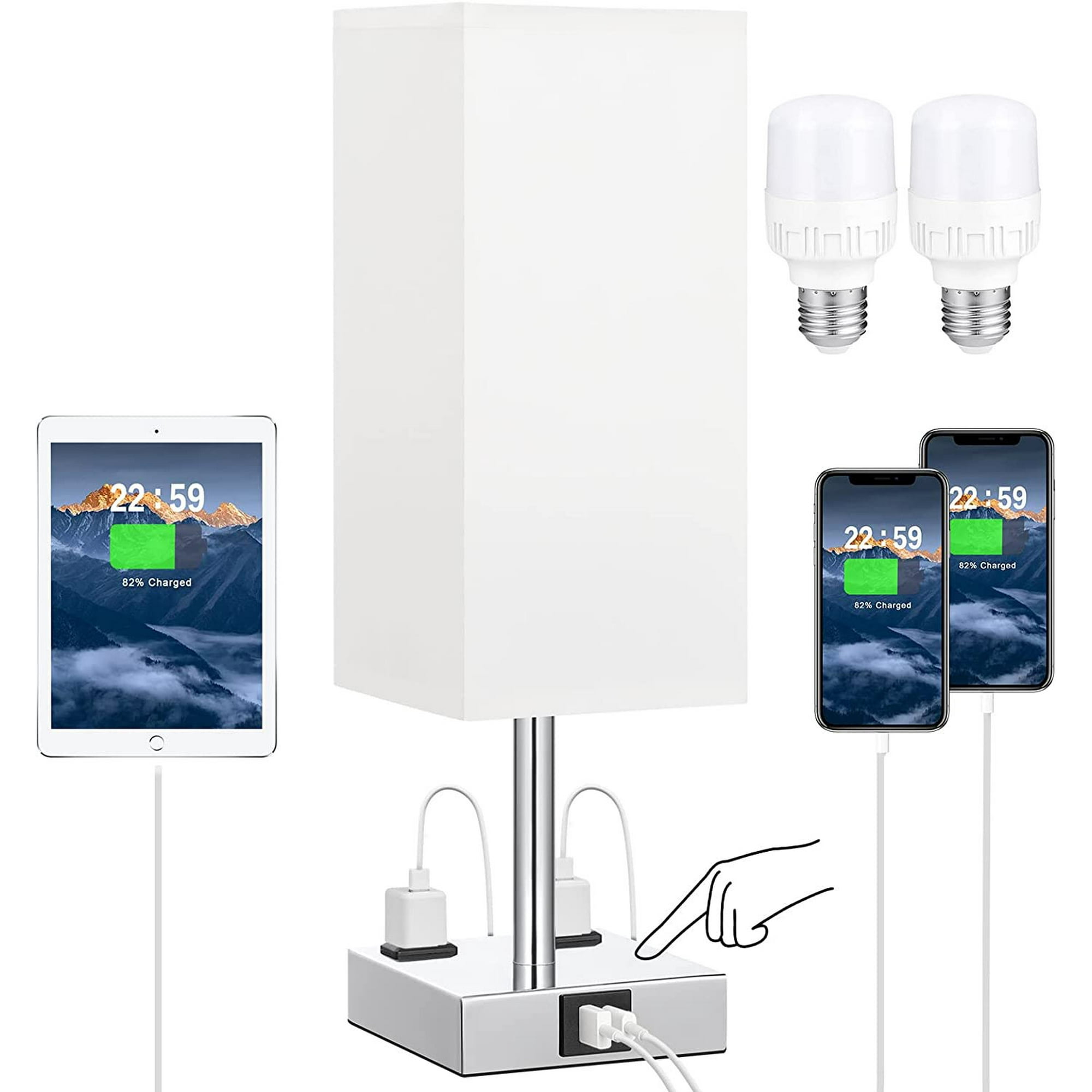 Click here for Yeacher Bedside Lamp Touch Console Lamp With Usb C... prices