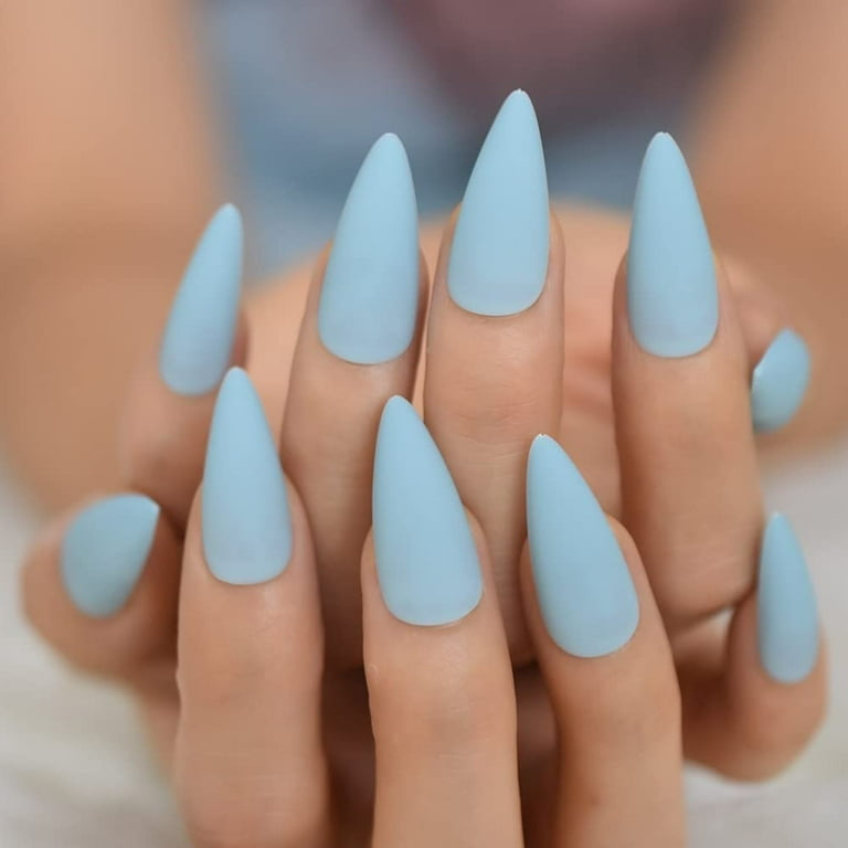 Light Blue Pointy Nails