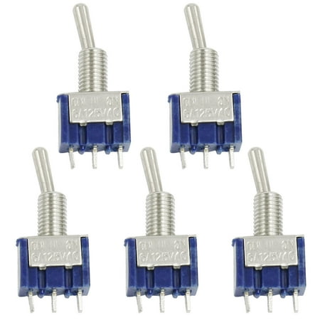 Single Pole 3 Terminals 2 Position On/On Toggle Switch 6A 250V 5 Pcs ...