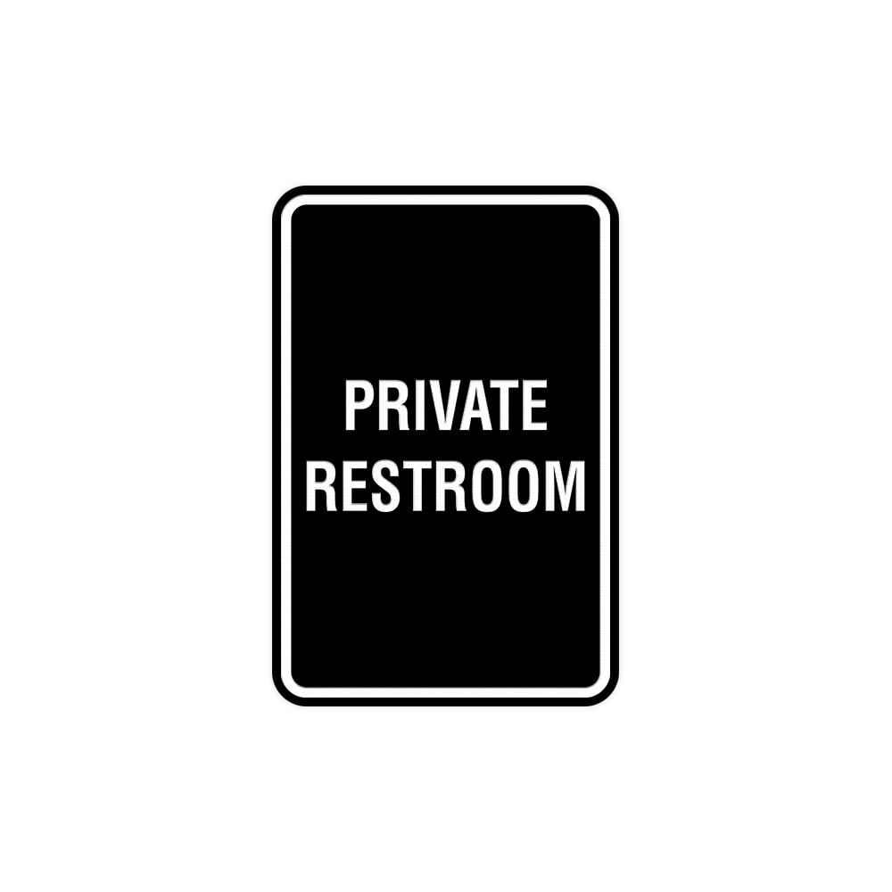 Portrait Round Private Restroom Sign (Black) - Large 6" x 8" - Walmart.com