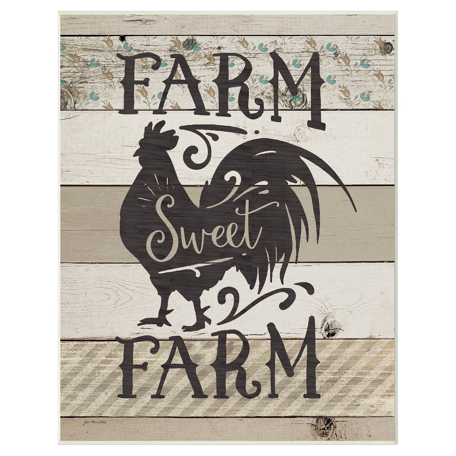 The Stupell Home Decor Collection Farm Sweet Farm Rustic Rooster Wall ...