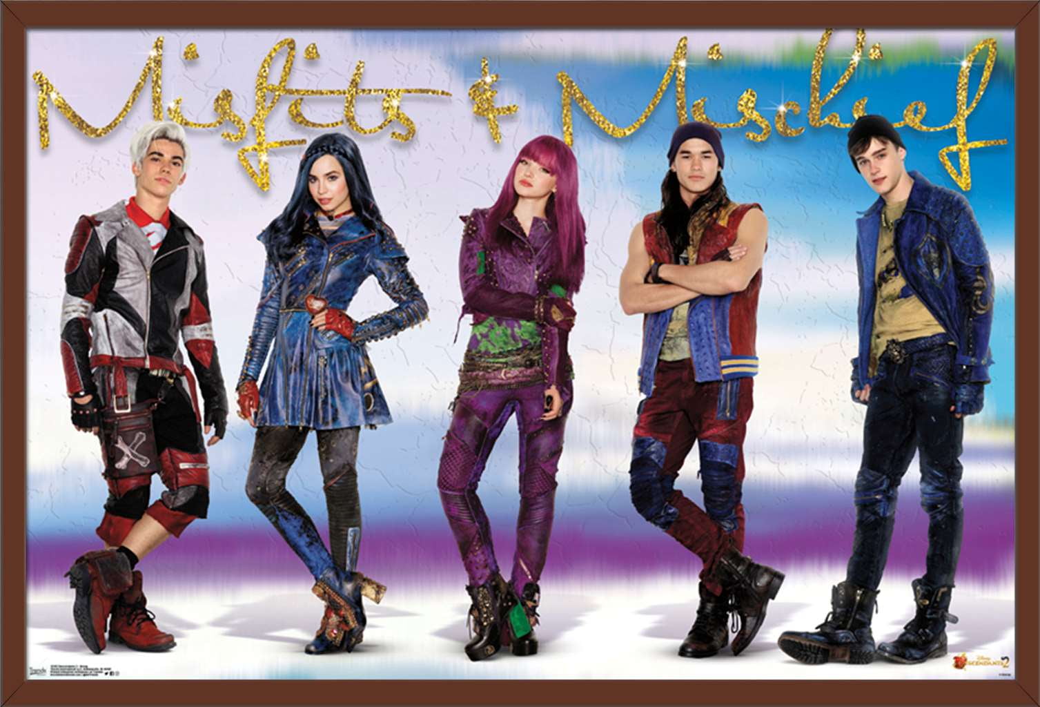 Disney Descendants 2 - Group Wall Poster, 22.375" x 34", Framed ...