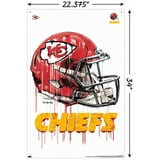 NFL Kansas City Chiefs - Drip Helmet 20 Wall Poster with Push Pins, 22. ...