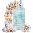 Tropical Palm Leaves Arch Backdrop Cover, 7.2FT, Boho Teal White Nature ...