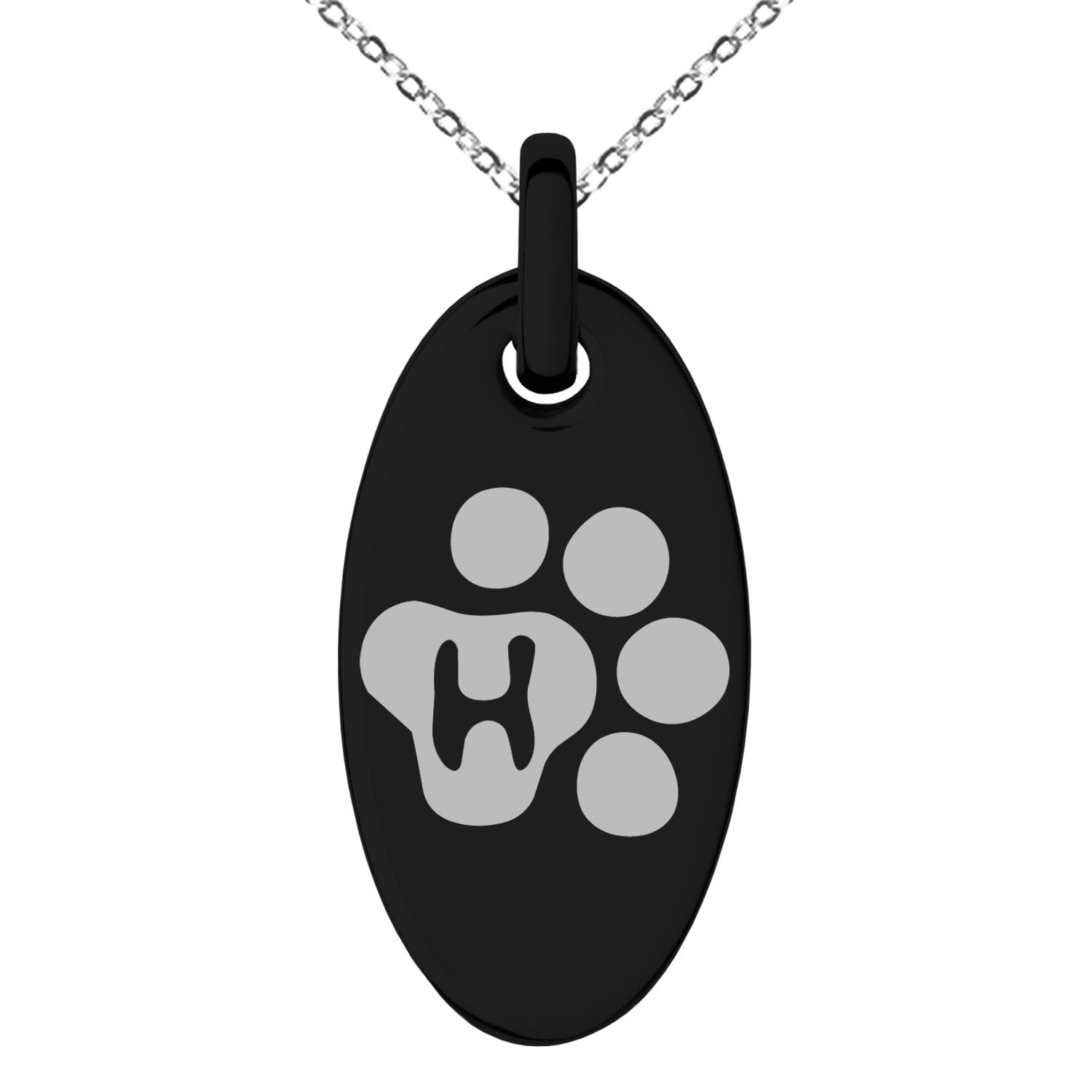 Stainless Steel Letter H Initial Cat Dog Paws Monogram Engraved Small ...