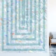Blue Concentric Squares Window Privacy Film, Modern Abstract Minimalist ...
