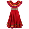 IDOPIP Kids Girls Traditional Mexican Dress Cinco De Mayo Fiesta Ribbon ...