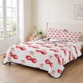 Full Quilt Bedding Set Red Cherry Fruit Seamless Breathable Summer ...