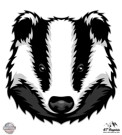 Badger - 3" Vinyl Sticker - For Car Laptop I-Pad Phone Helmet Hard Hat ...