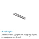 Uxcell Fully Threaded Rod M6 x 30mm 1mm Thread Pitch 304 Stainless ...