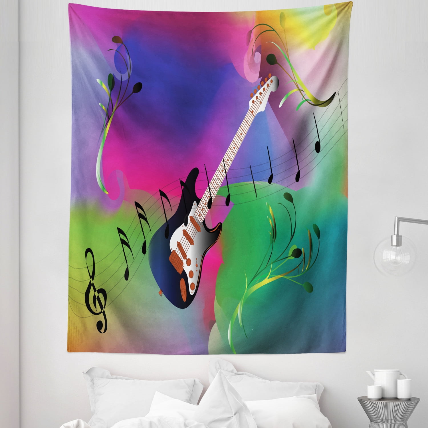 Music Note Tapestry, Design of a Guitar with Color Transitions and ...