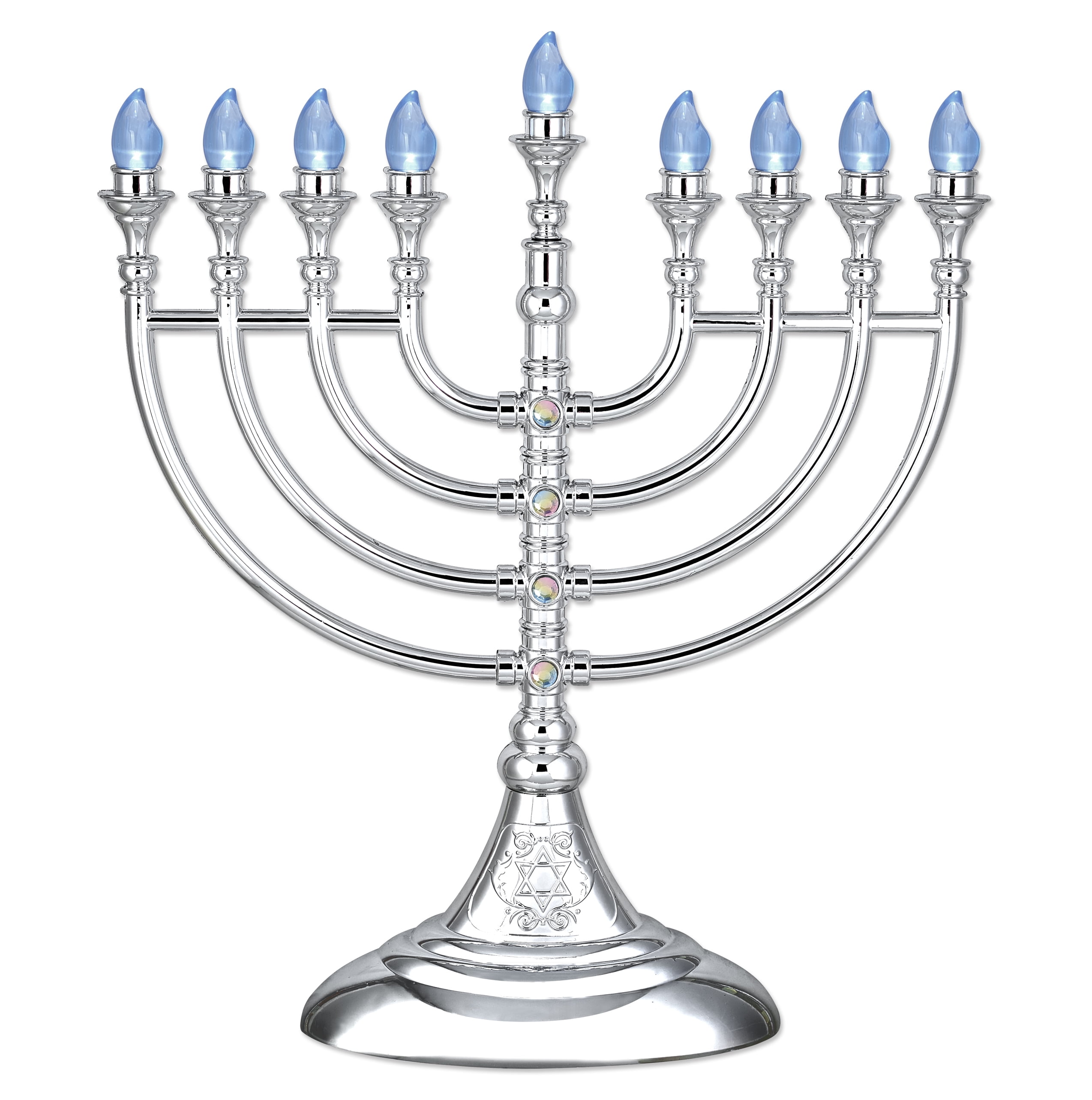 Electric Menorah LED Battery or USB Powered Electroplated Hanukkah ...