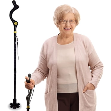 StrongArm Comfort Cane, Self-Standing Lightweight Aluminum Walking Cane ...