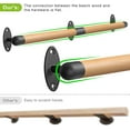 52 Inch Wood Handrail Indoor Stairs Handrail Wall Mount Handrail w ...