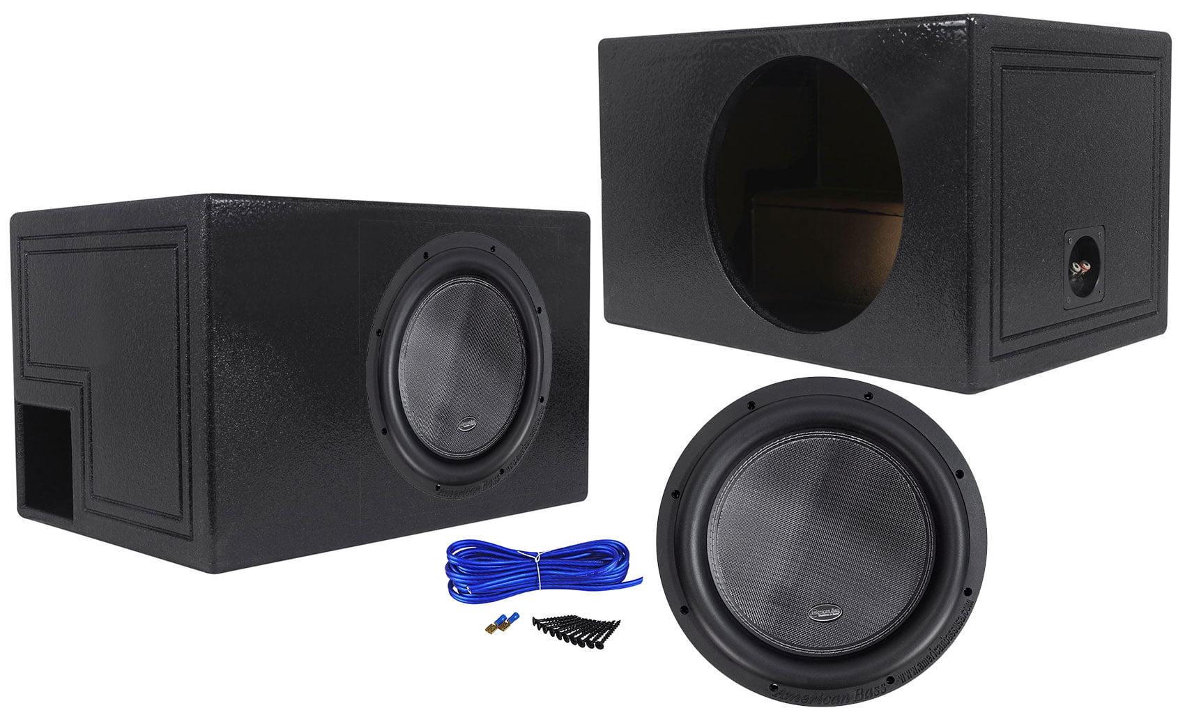 American Bass XR-12D2 2400w 12" Competition Subwoofer+Vented Sub Box ...