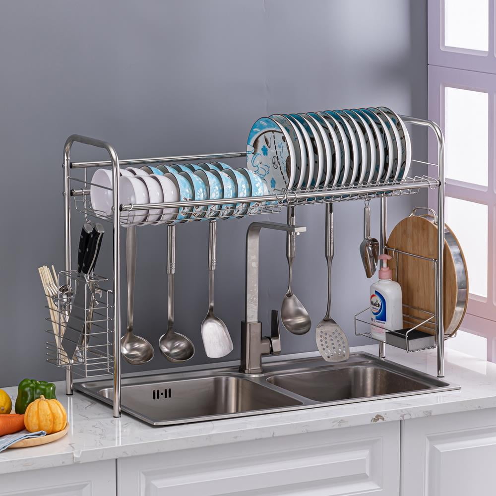 Zimtown Stainless Steel Drain Rack,Over Sink Dish Drying Rack Sink Rack ...
