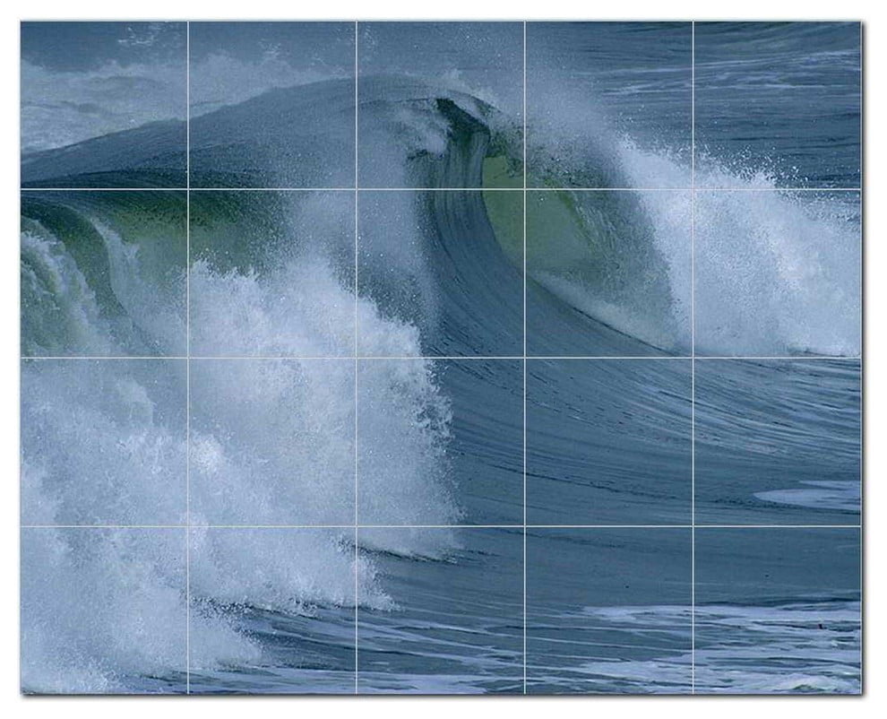 Ocean Waves Ceramic Tile Mural Kitchen Backsplash Bathroom Shower ...