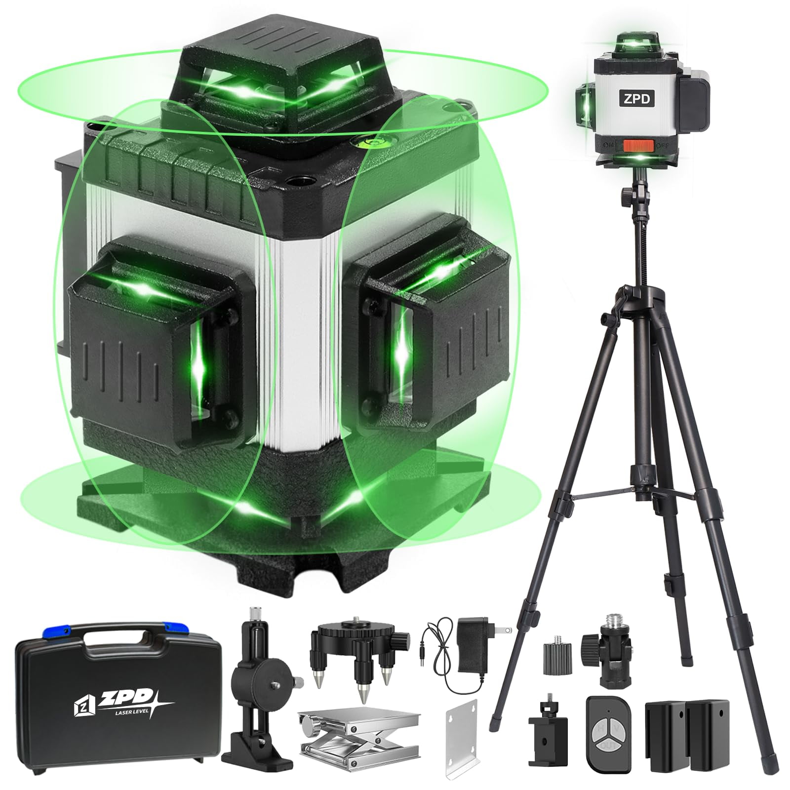 Laser Level ZPD 16 Line con trípode autonivelante de 4x360°, color ...