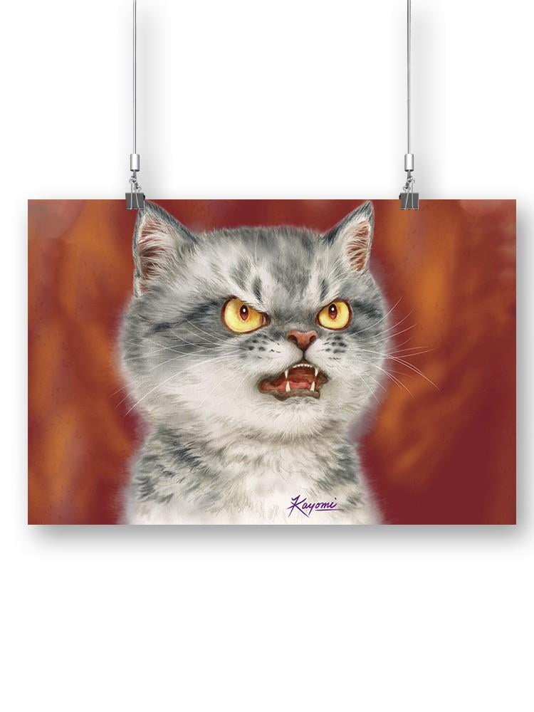 Angry Cat Poster - Kayomi Harai Designs, - Walmart.com