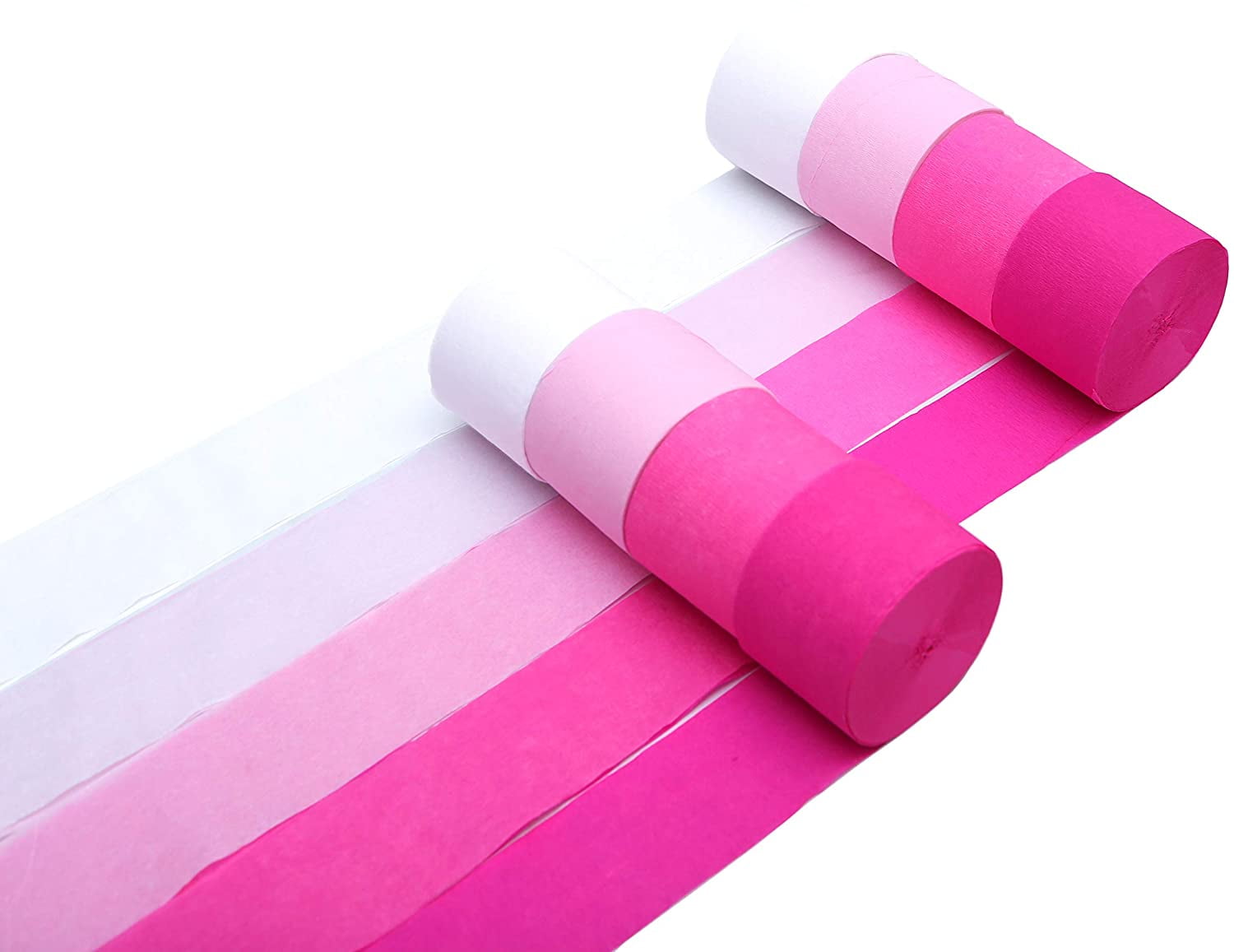 Party Crepe Paper Streamers - 8 Large Rolls, 2in x 120ft - Colorful ...