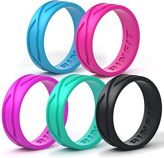 Rinfit Silicone Wedding Rings for Women - 4Love Collection - 5 Rings ...
