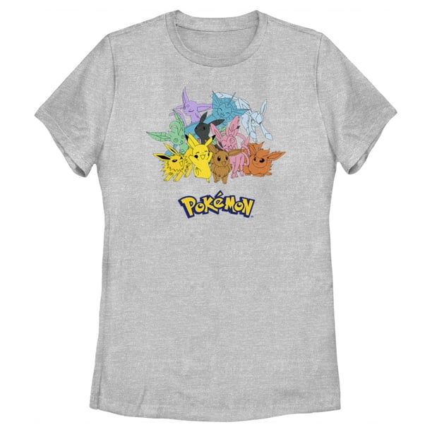 Women's Pokemon Pikachu and Eeveelutions Logo Graphic Tee Athletic ...