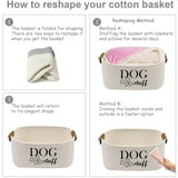 Brabtod Square Dog Toy Basket Storage Cotton Rope Storage Basket Pet ...