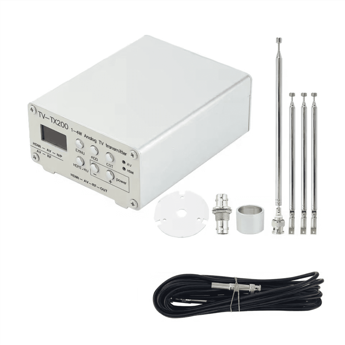 Transmisor de TV Analógica VHF/UHF TV-TX200 con Entrada HD/AV y Antena ...