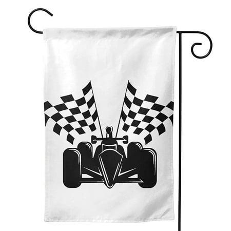 Indy Style Racing Car with Checkered Flags 28"x40" Garden Flag ...