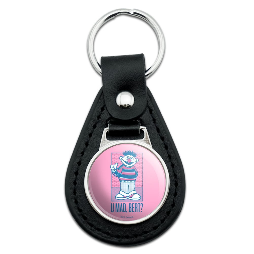 Black Leather Sesame Street Ernie U Mad, Bert? Keychain - Walmart.com