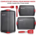 6 Piece Baking Sheet Pan Set Nonstick Cookie Sheets Spatula and Silicon ...