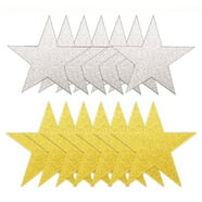 24pcs Paper Gold Stars Decorative Star Cutouts Gold Stars for Bulletin ...