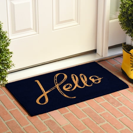 Calloway Mills Canty Hello Black Outdoor Doormat 24" x 36" - Walmart ...