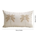 Cmafuca Tropical Palm Tree Embroidered Lumbar Pillow Covers, Cotton ...